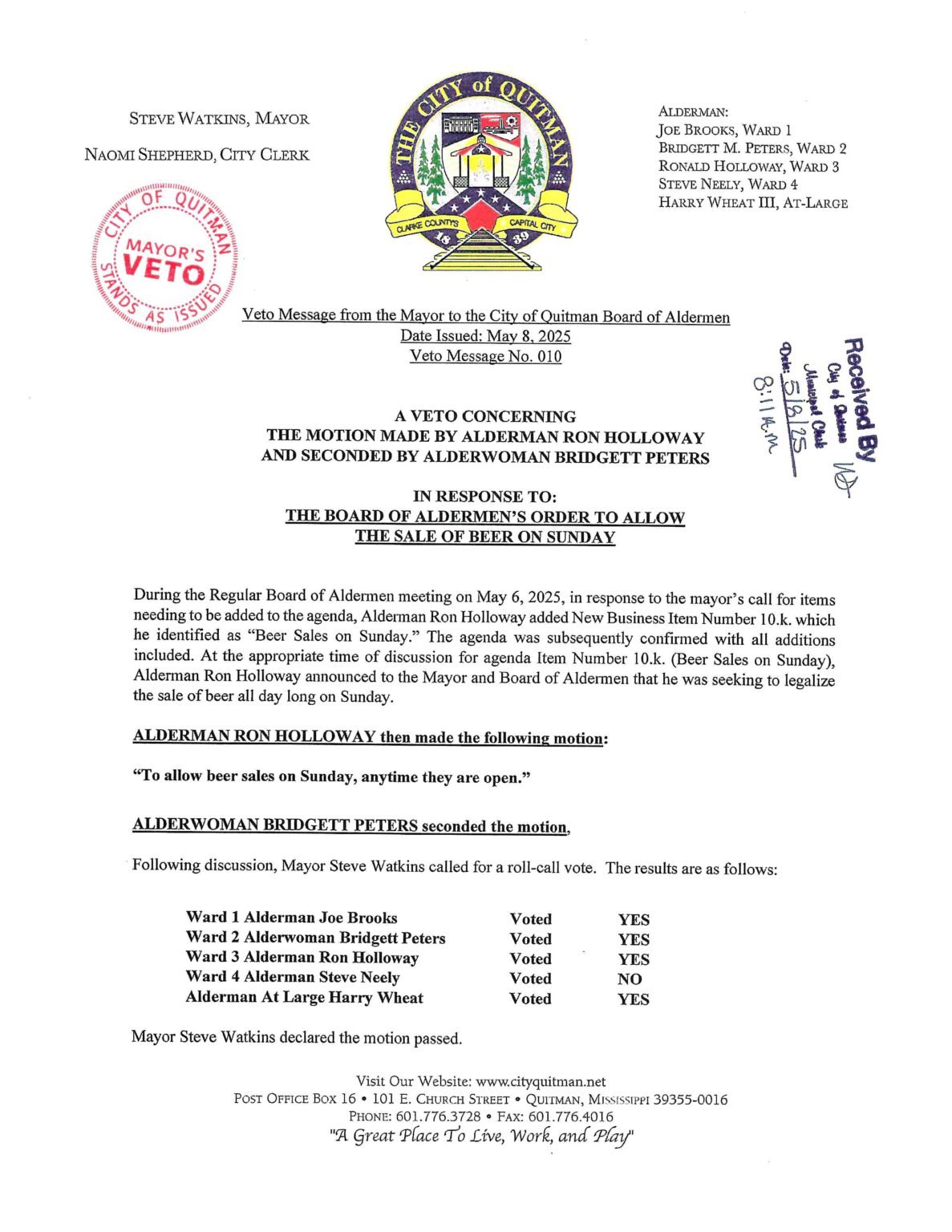 Welcome to The City of Quitman - Quitman, Mississippi